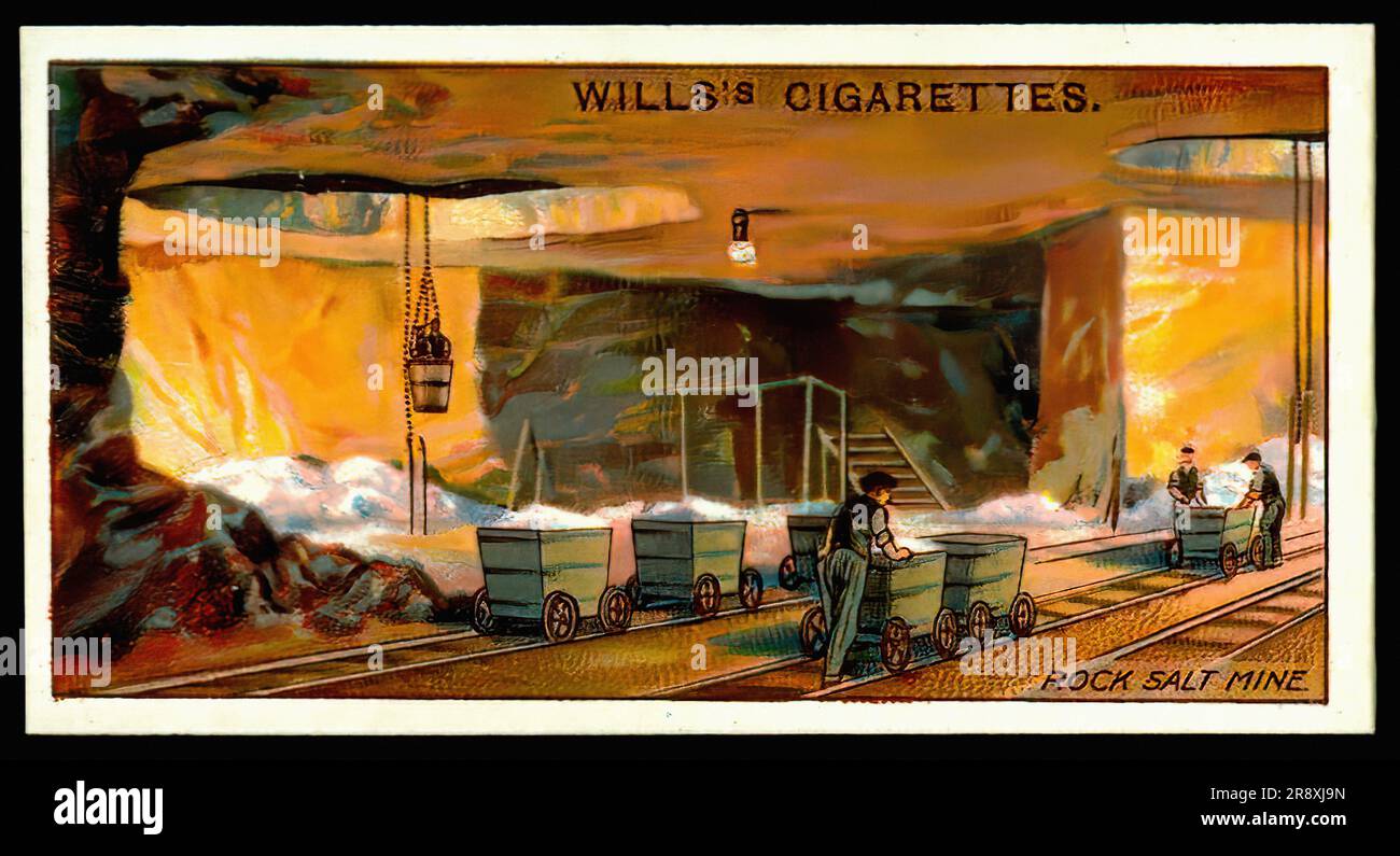 Northwich Salt Mine - Vintage Cigarette Card Stock Photo - Alamy