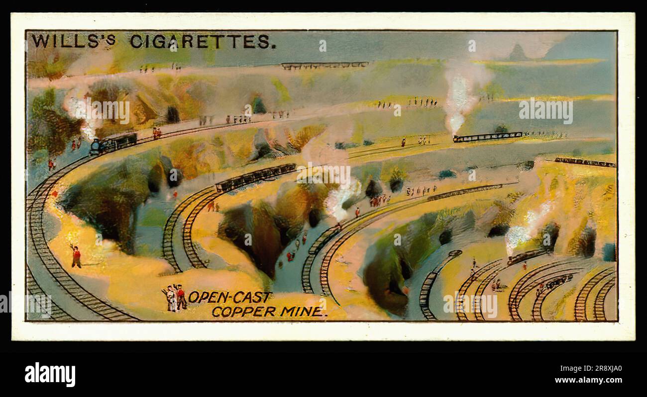 Open-Cast Copper Mine - Vintage Cigarette Card Stock Photo - Alamy