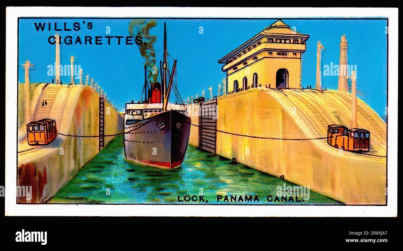 Panama Canal - Vintage Cigarette Card Stock Photo - Alamy