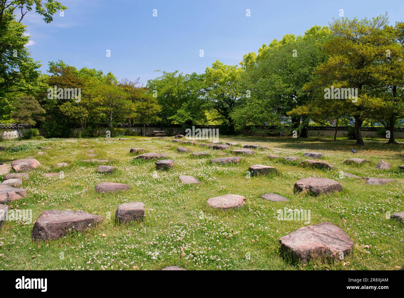 Cornerstone of Okayama Castle Keep Stock Photo - Alamy