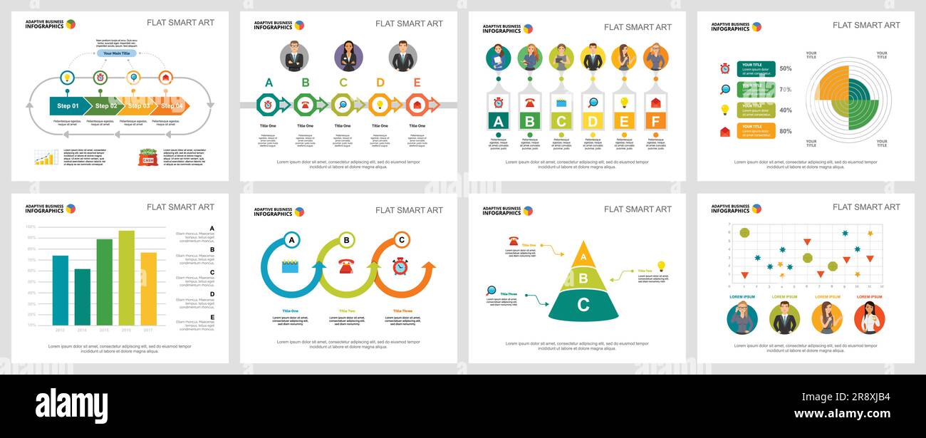 Colorful marketing or consulting concept infographic charts set Stock ...