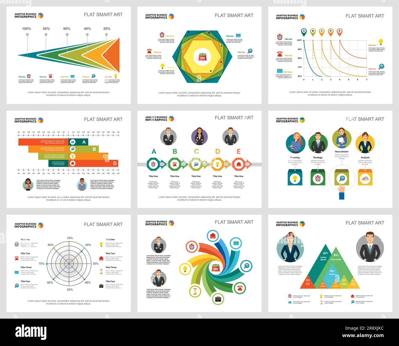 Colorful finance and analysis concept infographic charts set Stock ...