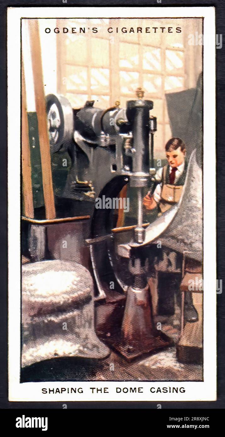 Shaping the Dome Casing - Vintage Cigarette Card Stock Photo - Alamy