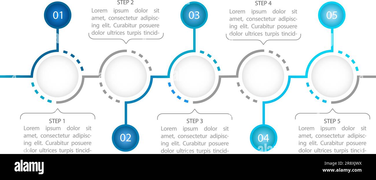 Blue management round infographic chart design template Stock Vector ...