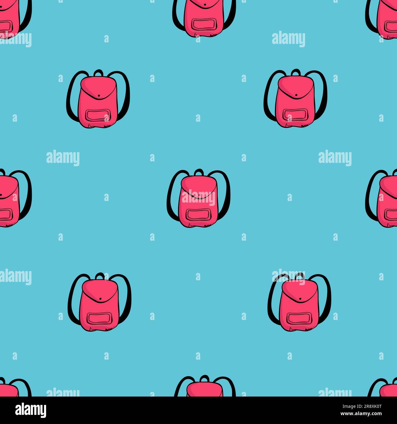 BACKPACK SEAMLESS PATTERN VECTOR GRAPHICS DESIGN, CREATIVE AND ...
