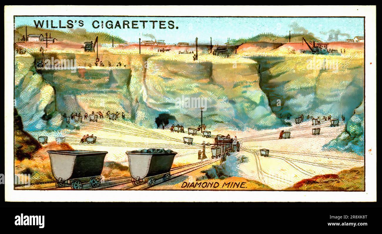 The Premier Diamond Mine - Vintage Cigarette Card Stock Photo - Alamy