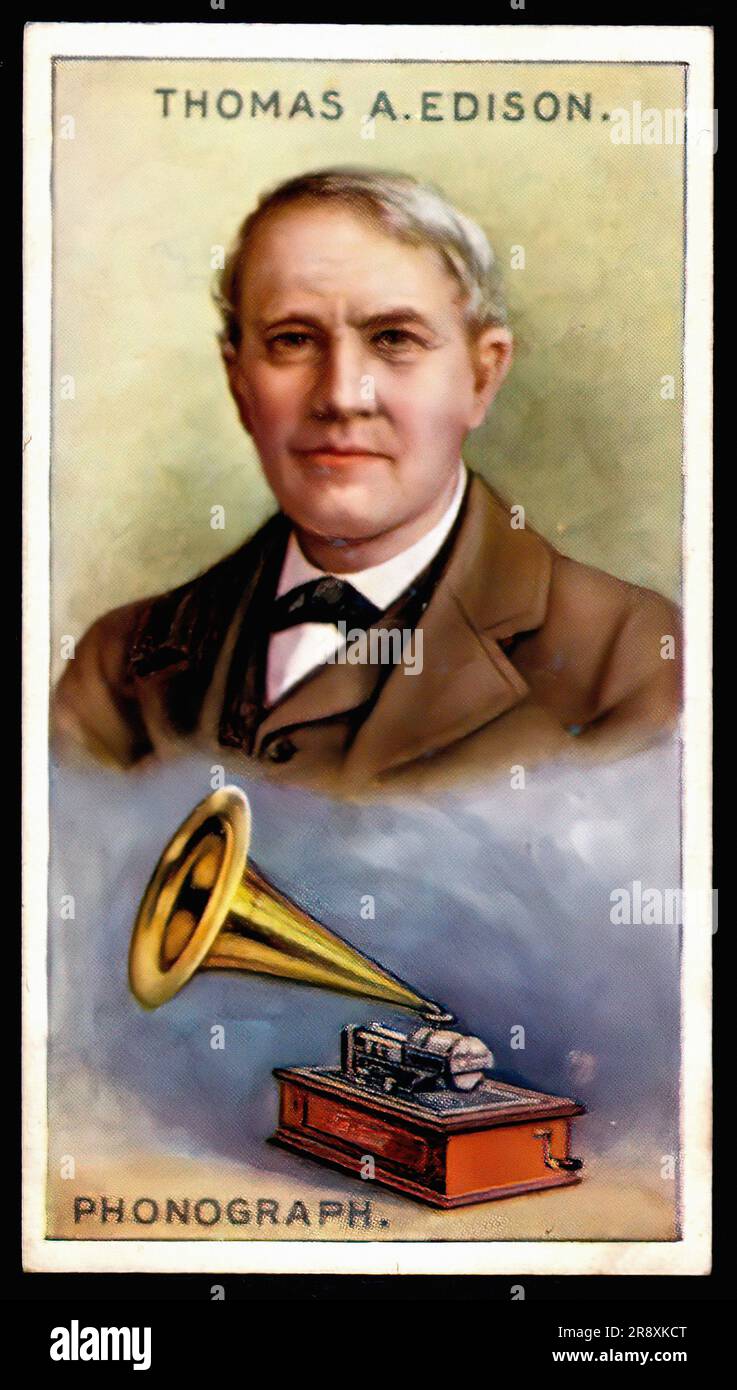 Thomas Alva Edison - Vintage Cigarette Card Stock Photo - Alamy