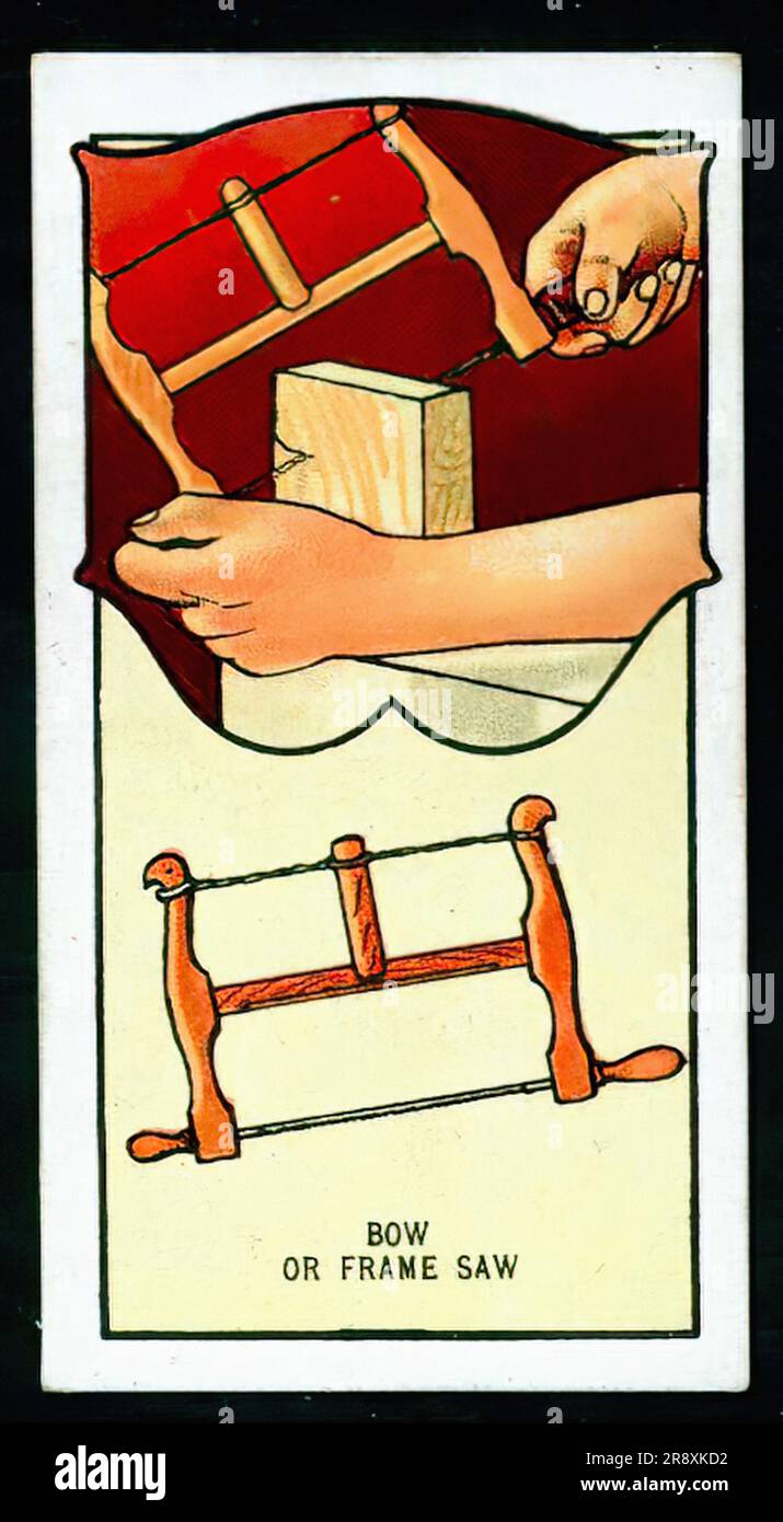 Tools - Bow Saw - Vintage Cigarette Card Stock Photo - Alamy