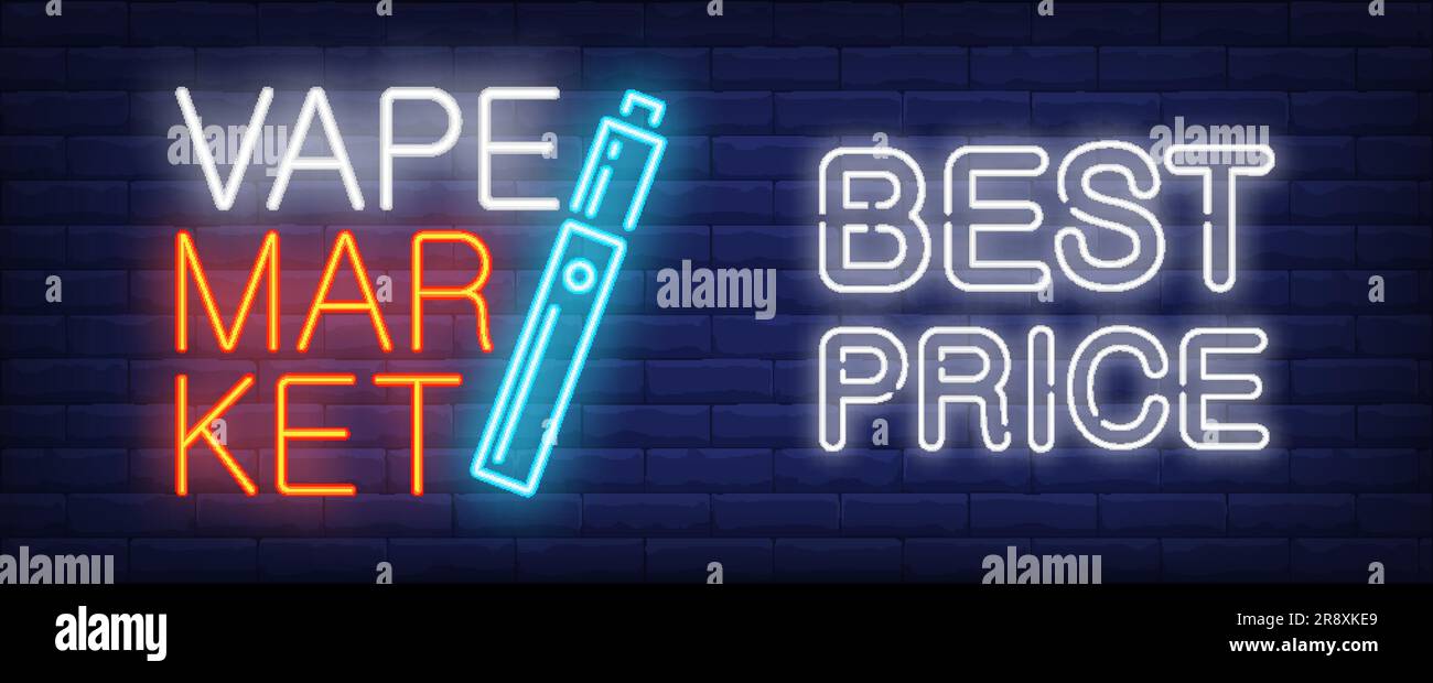 Neon sign market in Stock Vector Images - Alamy