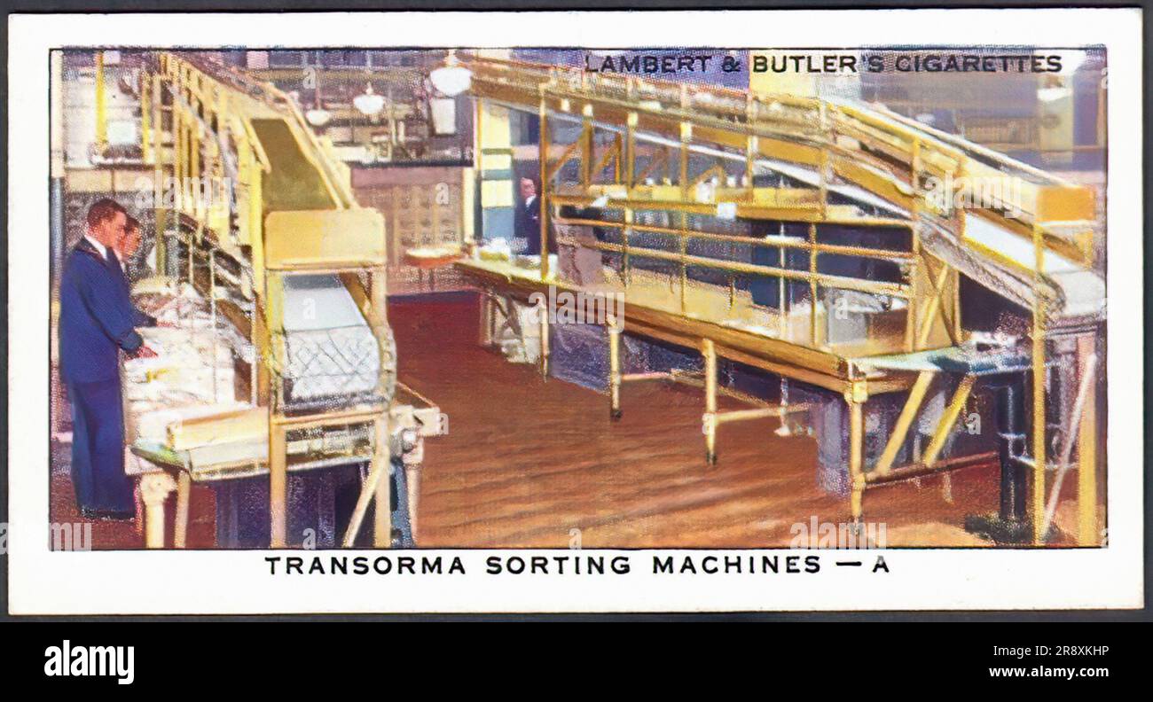 Transorma Sorting Machines - Vintage Cigarette Card Stock Photo - Alamy