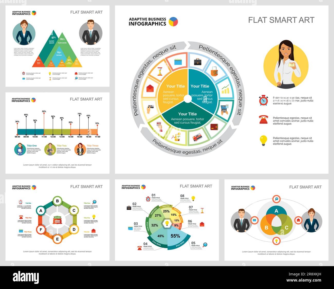Colorful management or statistics concept infographic charts set Stock ...