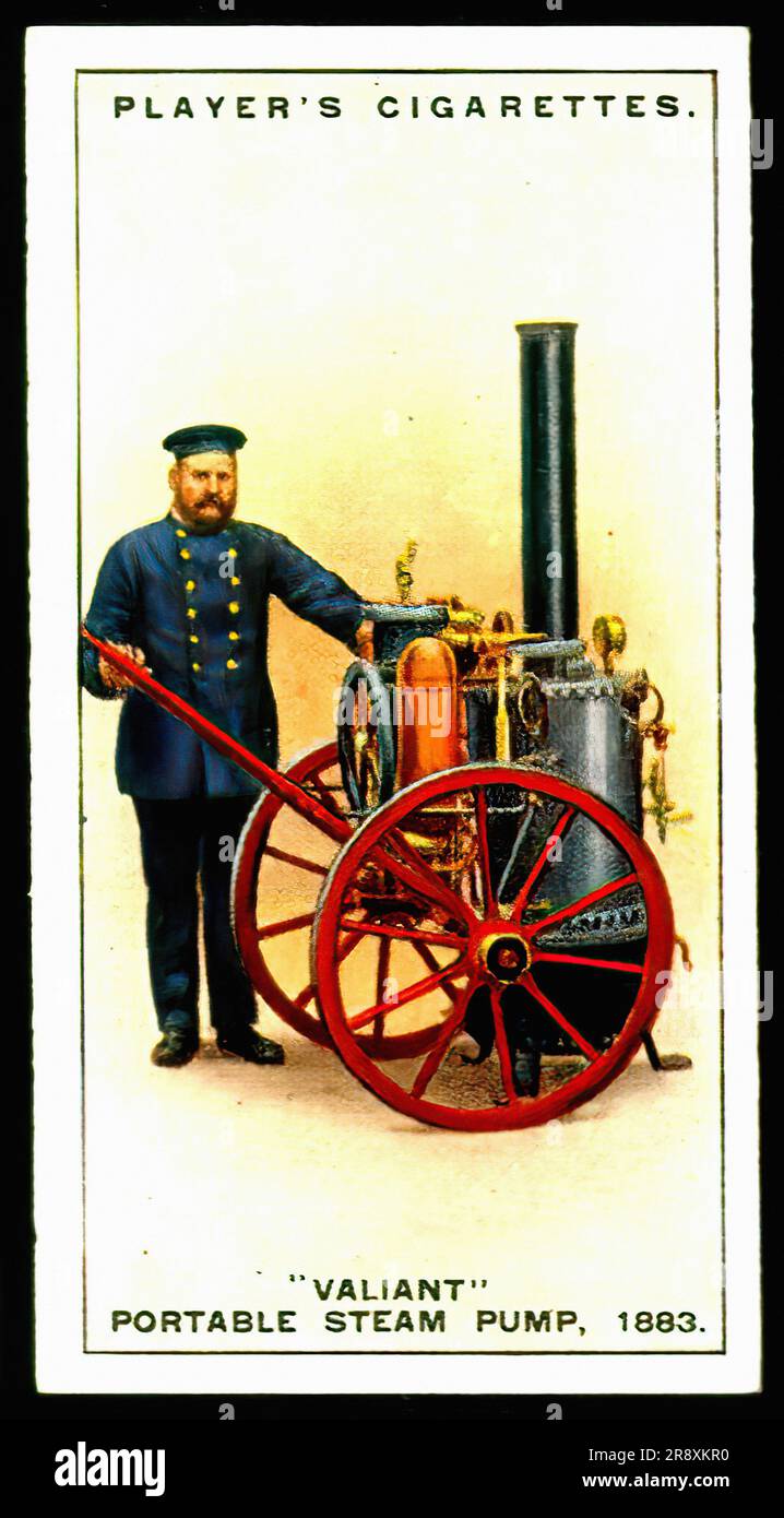 Valiant Steam Pump, 1883 - Vintage Cigarette Card Stock Photo - Alamy