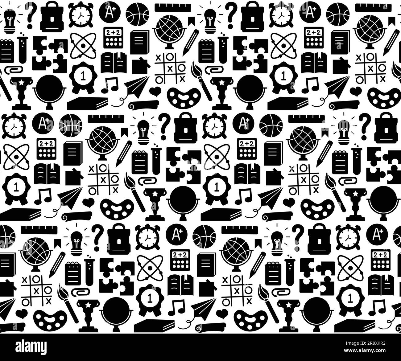 Back to school. pattern seamless of stationery for studying at school ...