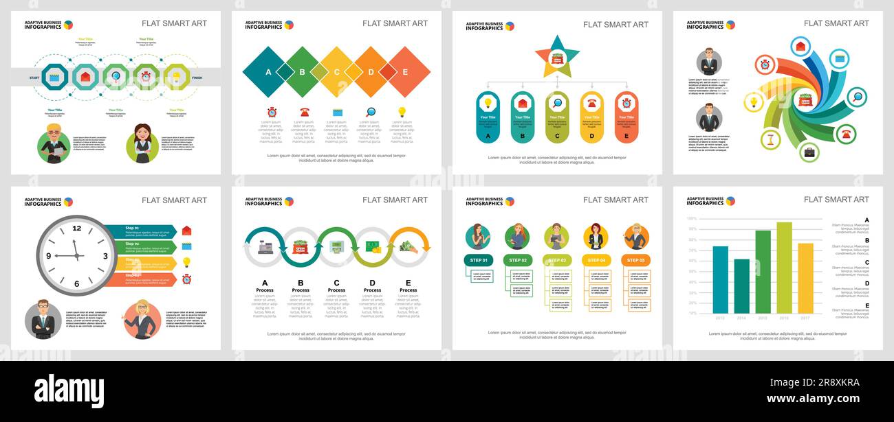 Colorful management or analysis concept infographic charts set Stock ...