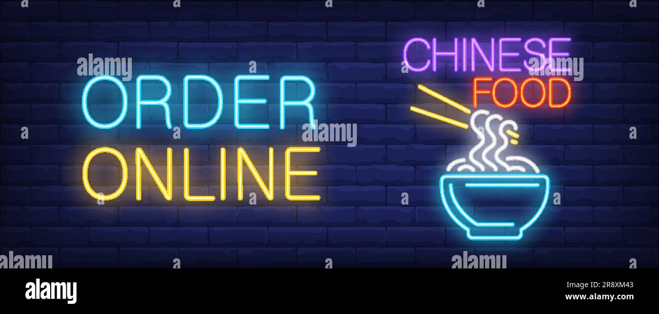 Chinese food delivery neon sign Stock Vector Image & Art - Alamy