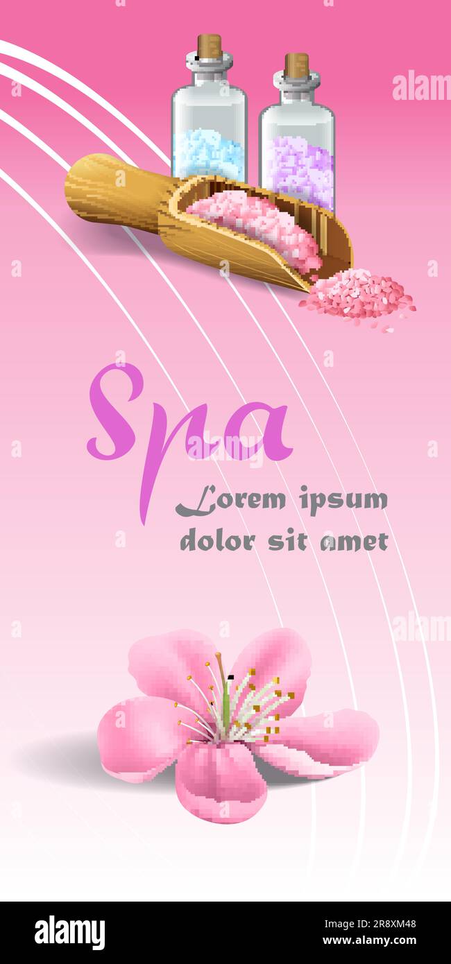 Spa promo flyer design with pink blossom Stock Vector Image & Art - Alamy