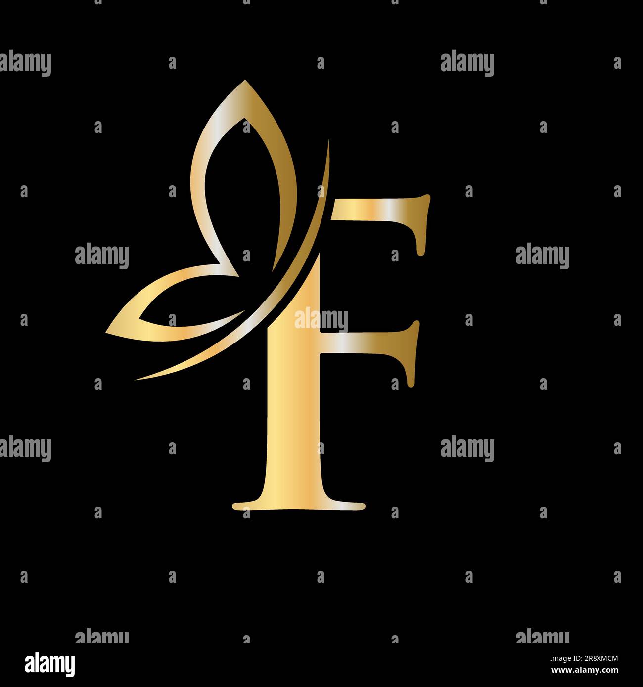 Letter F Butterfly Logo Concept For Luxury, Beauty, Spa and Fashion ...