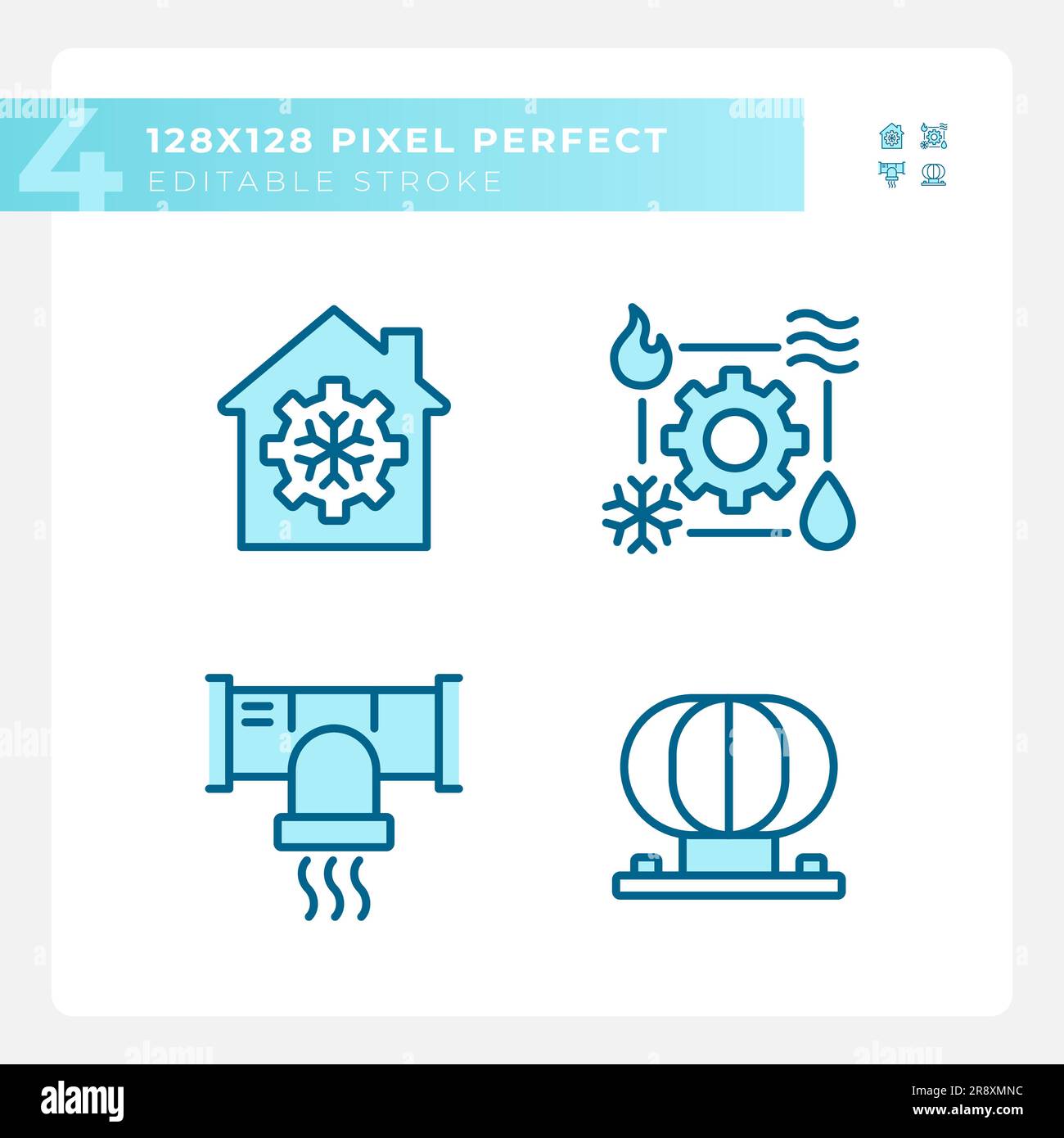 Hvac system light blue icons Stock Vector Image & Art - Alamy