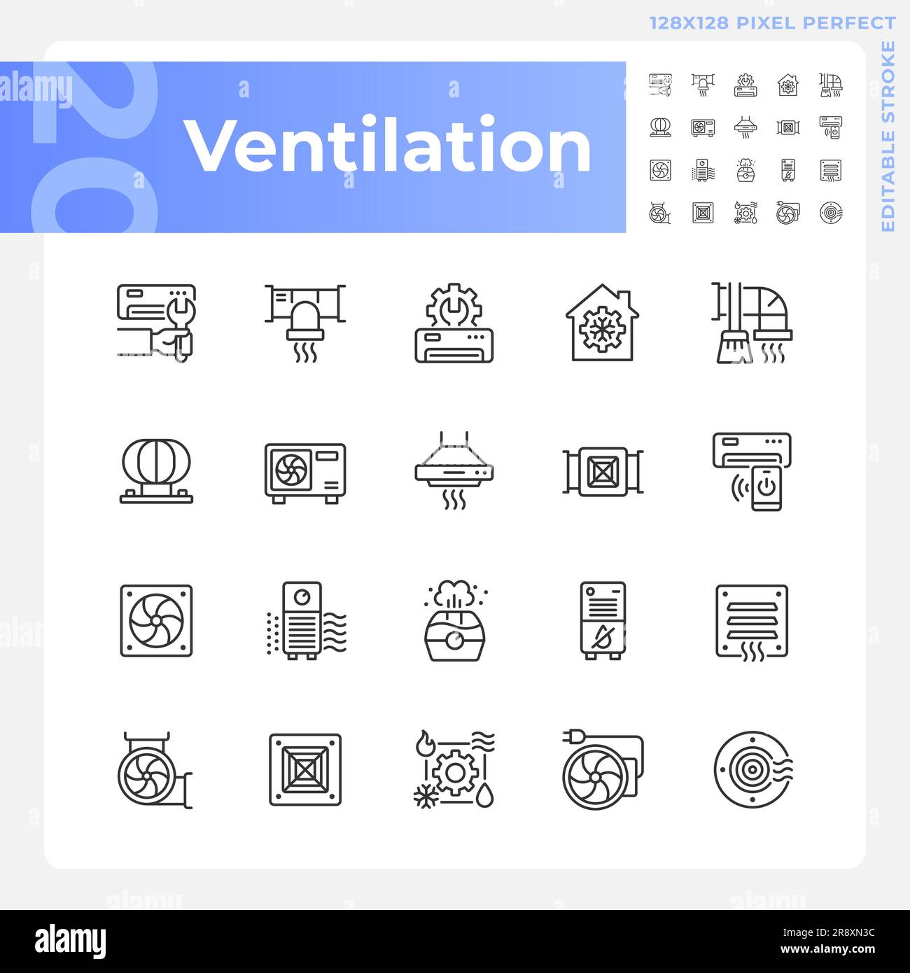 Ventilation linear icons set Stock Vector Image & Art - Alamy