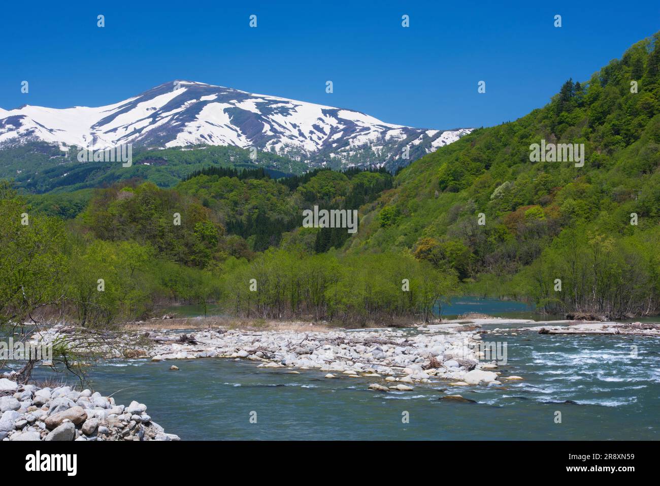Mt. Tsuki and Sagae River Stock Photo - Alamy