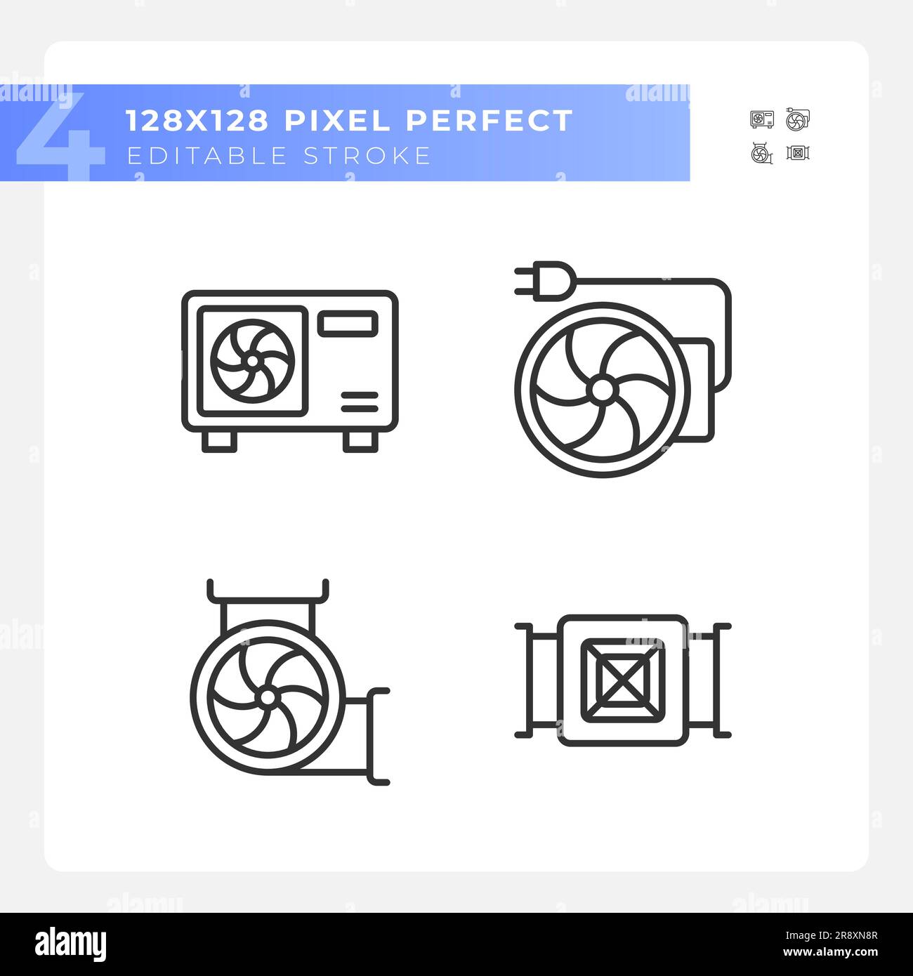 Hvac equipment linear icons set Stock Vector Image & Art - Alamy