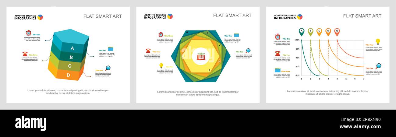Colorful finance and analytics concept infographic charts set Stock ...