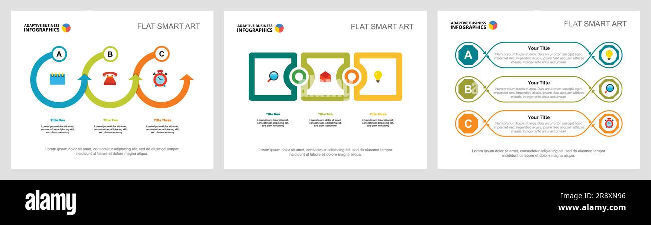 Colorful management or consulting concept infographic charts set Stock ...