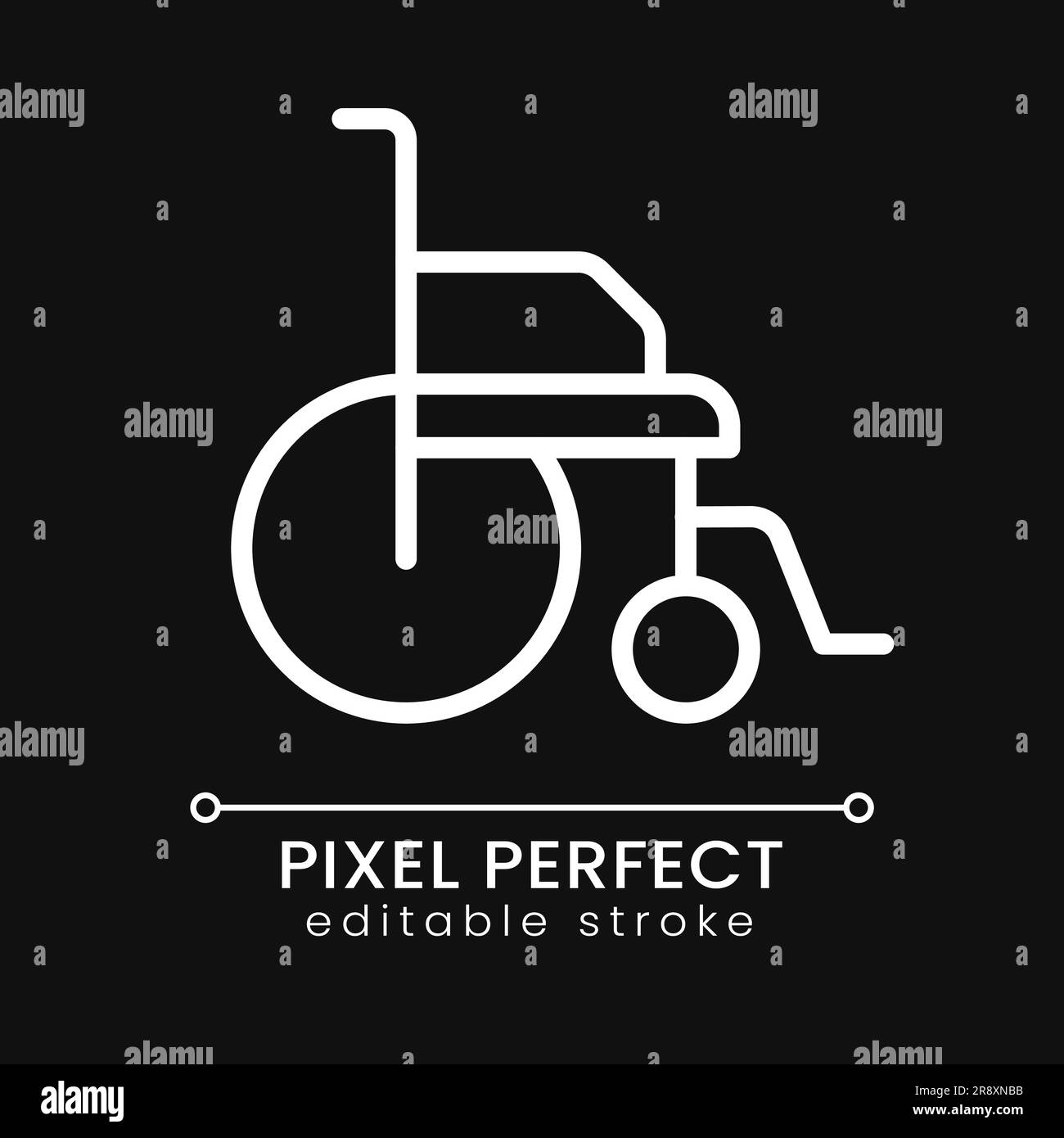 Wheelchair pixel perfect white linear icon for dark theme Stock Vector ... Wheelchair pixel perfect white linear icon for dark theme Stock Vector ...