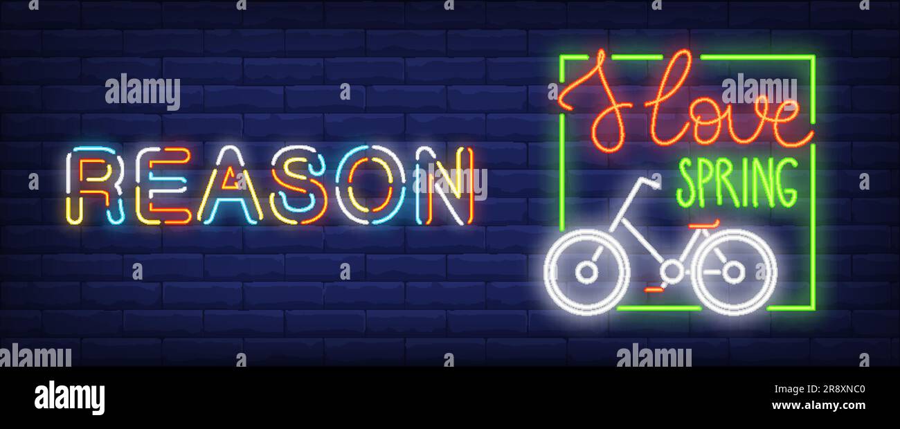 Reason why I love spring neon sign Stock Vector Image & Art - Alamy