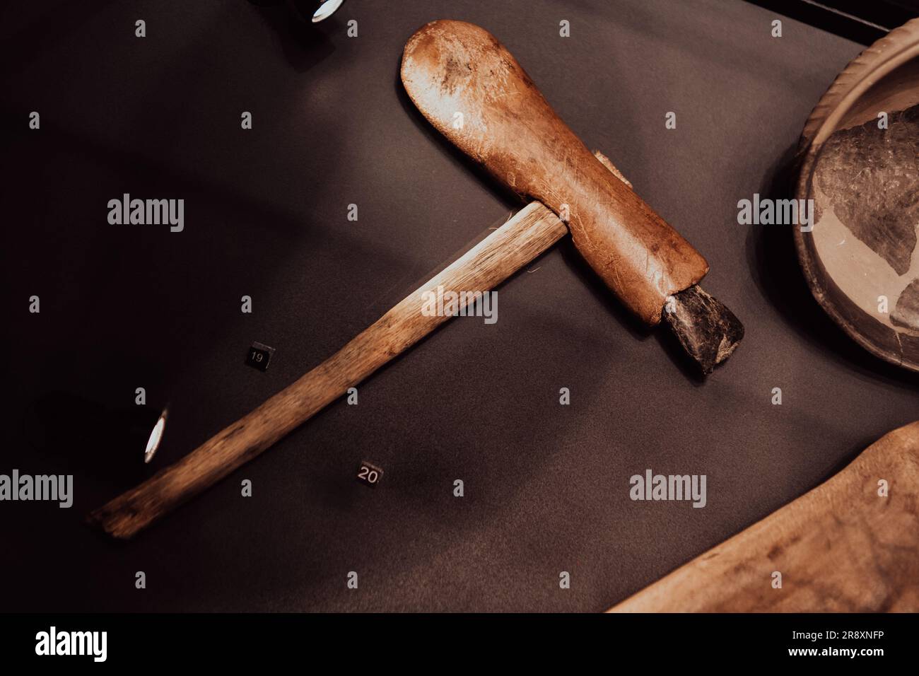 Old traditional Macedonian kitchen items on display in the museum Stock ...
