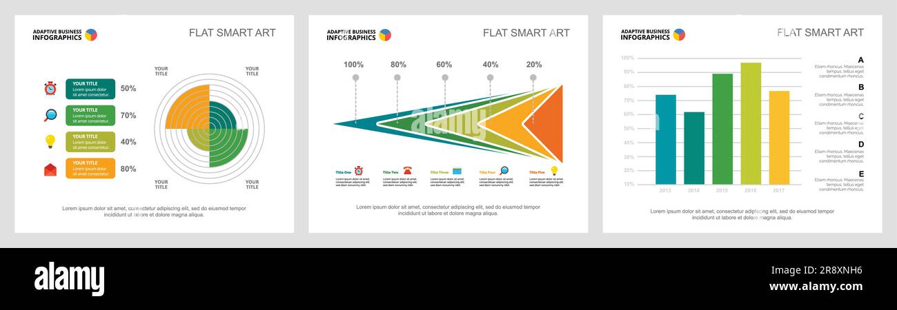 Colorful analysis or statistics concept infographic charts set Stock ...
