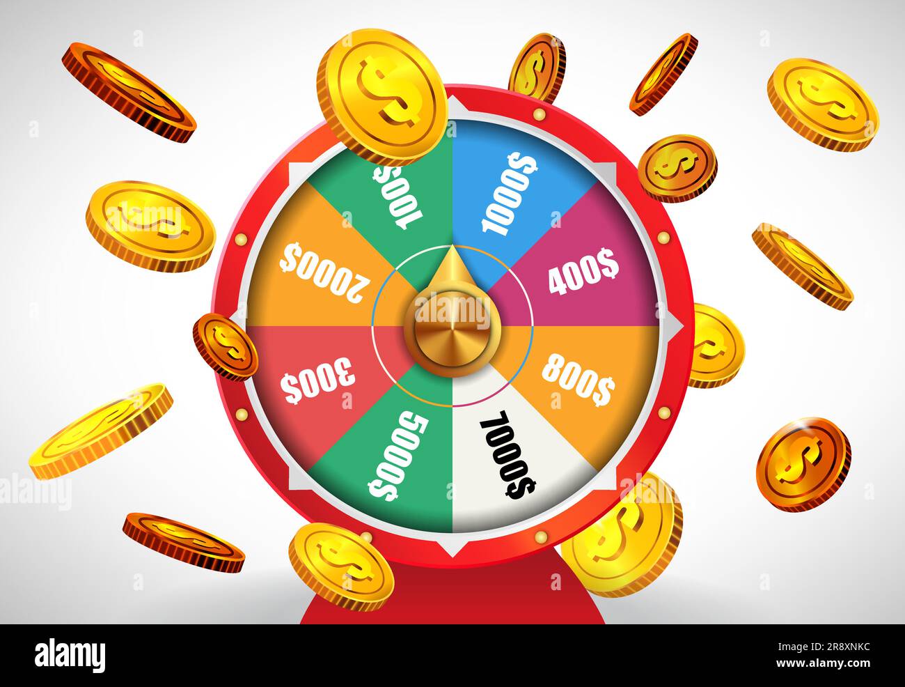 Wheel of fortune with money prizes bets Stock Vector Image & Art - Alamy