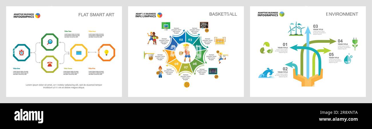 Colorful basketball and ecology concept infographic charts set Stock ...