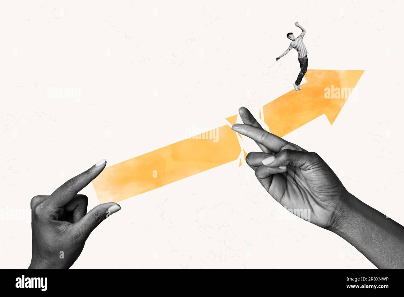 Collage photo opportunity overcome man business progress ambitions ...