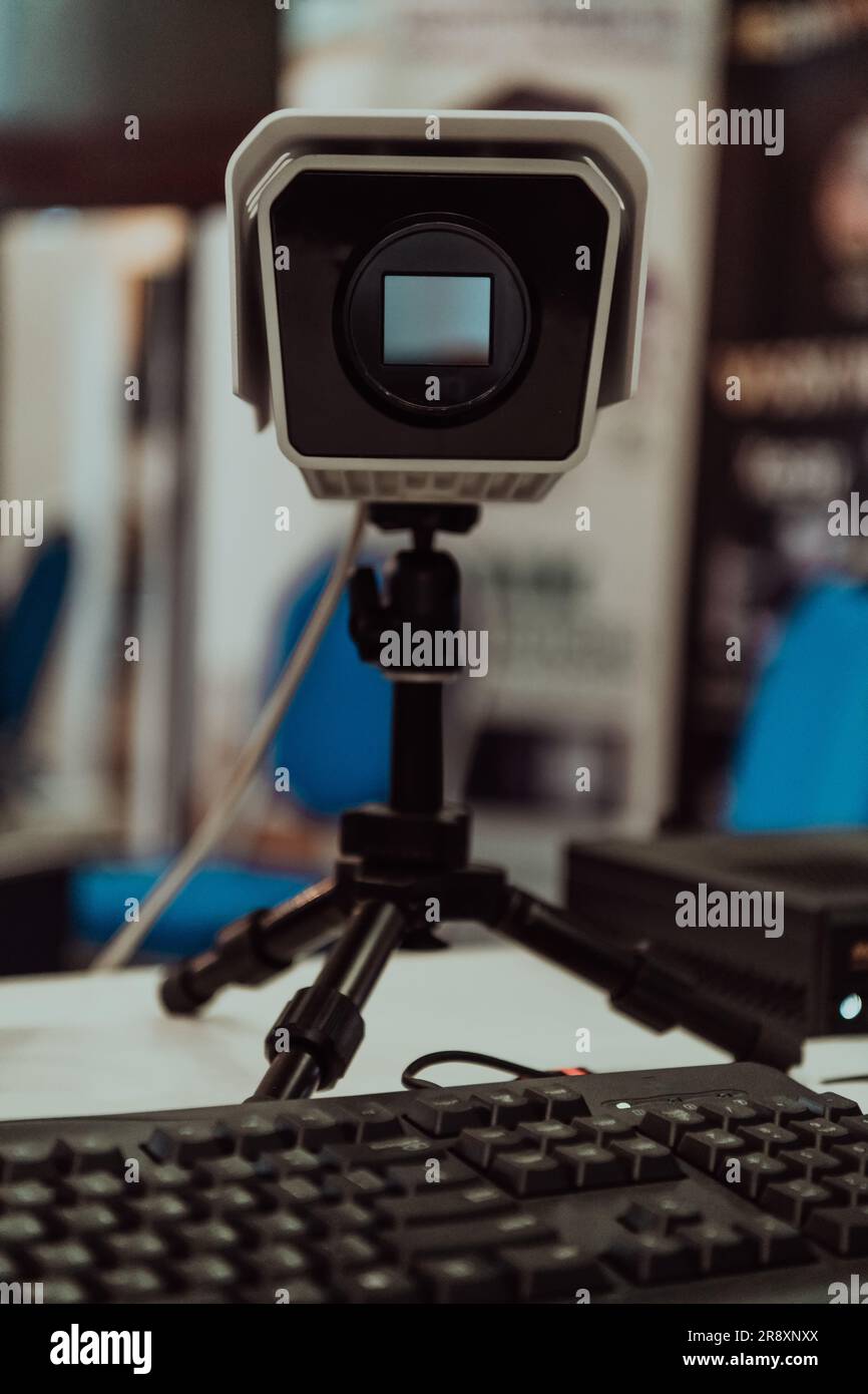 Presentation of new high-quality security cameras Stock Photo - Alamy