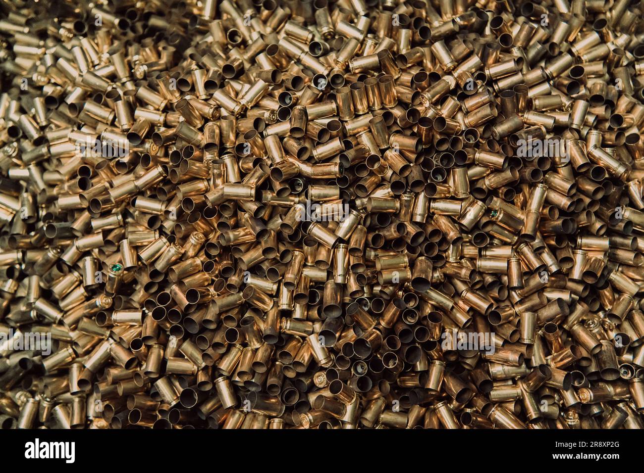 Empty spent ammunition casings in the box Stock Photo - Alamy