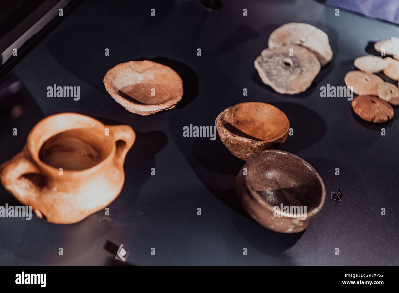 Old traditional Macedonian kitchen items on display in the museum Stock ...