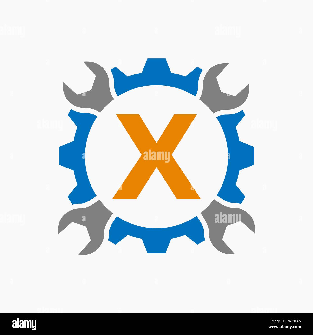 Letter X Repair Logo Gear Technology Symbol. Construction Service Logo ...