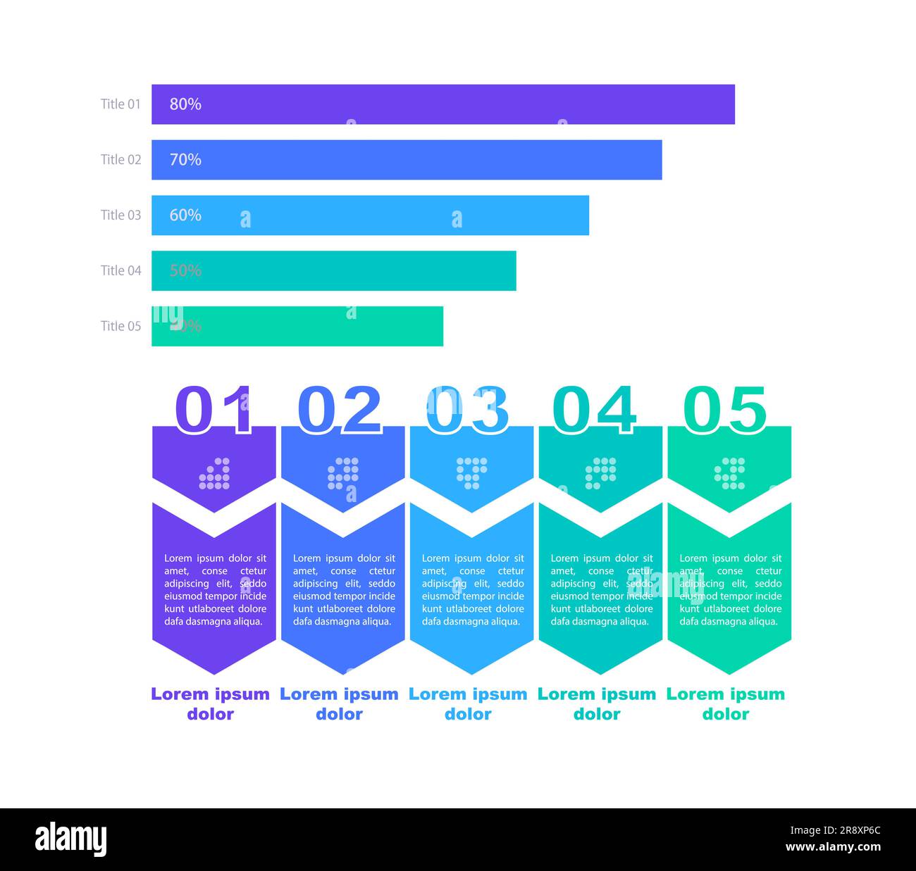 Bar graph and arrows infographic chart design template set Stock Vector ...