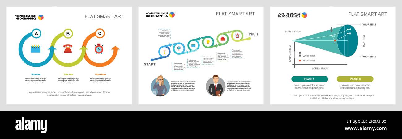 Colorful planning or strategy concept infographic charts set Stock ...