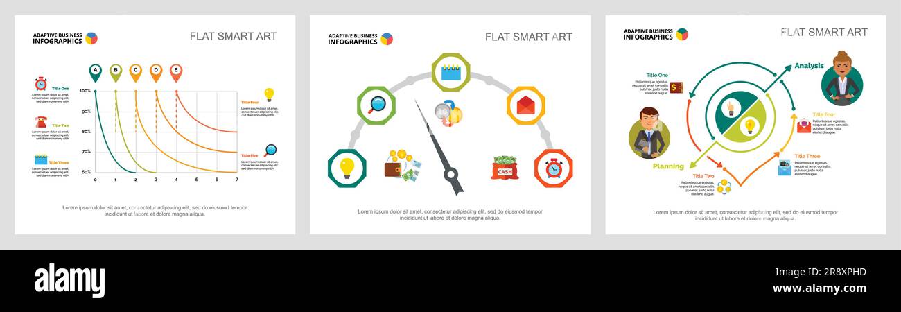 Colorful accounting or production concept infographic charts set Stock ...