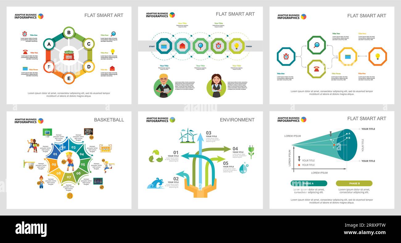 Colorful basketball and ecology concept infographic charts set Stock ...