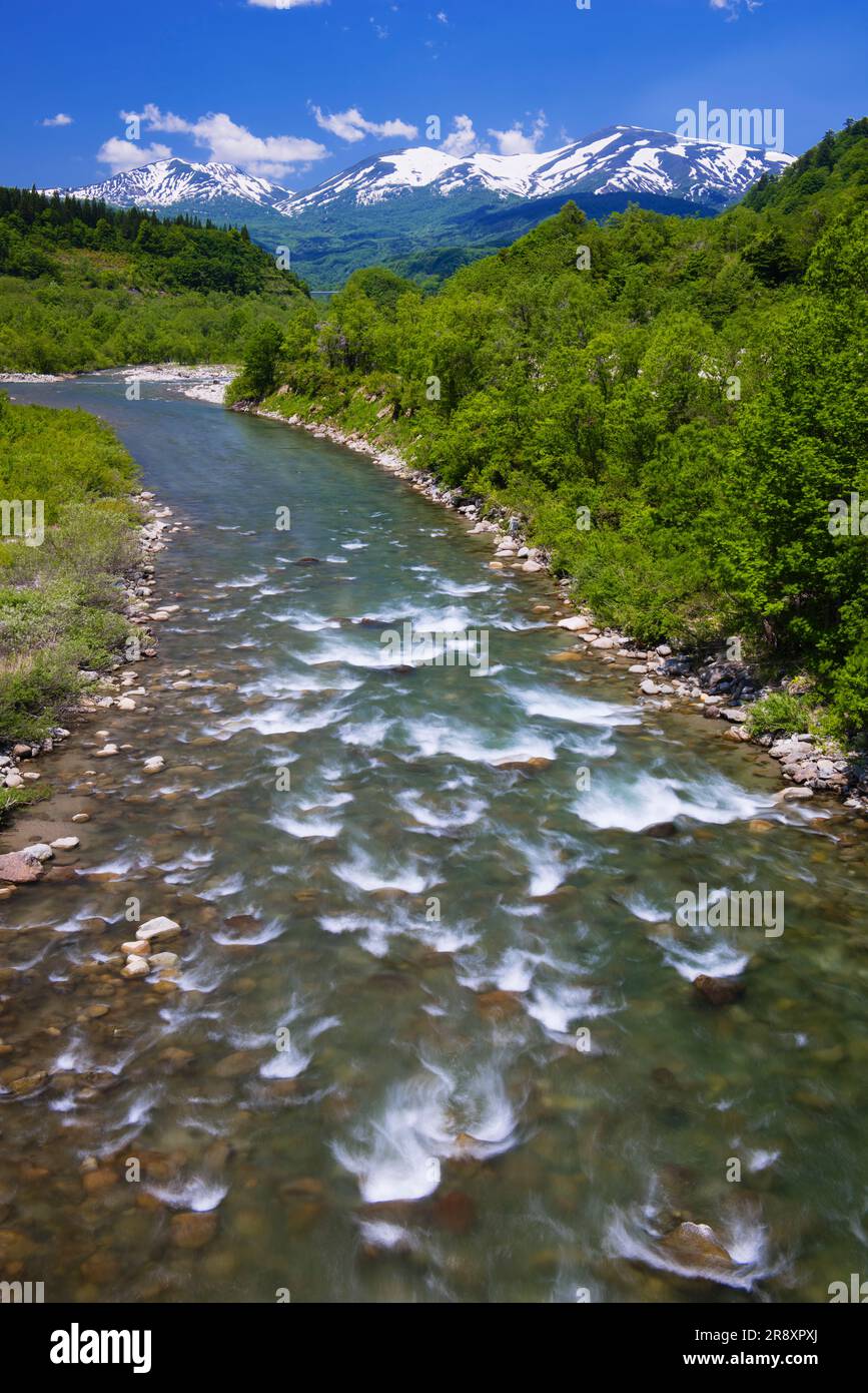 Mt. Tsuki and Sagae River Stock Photo - Alamy