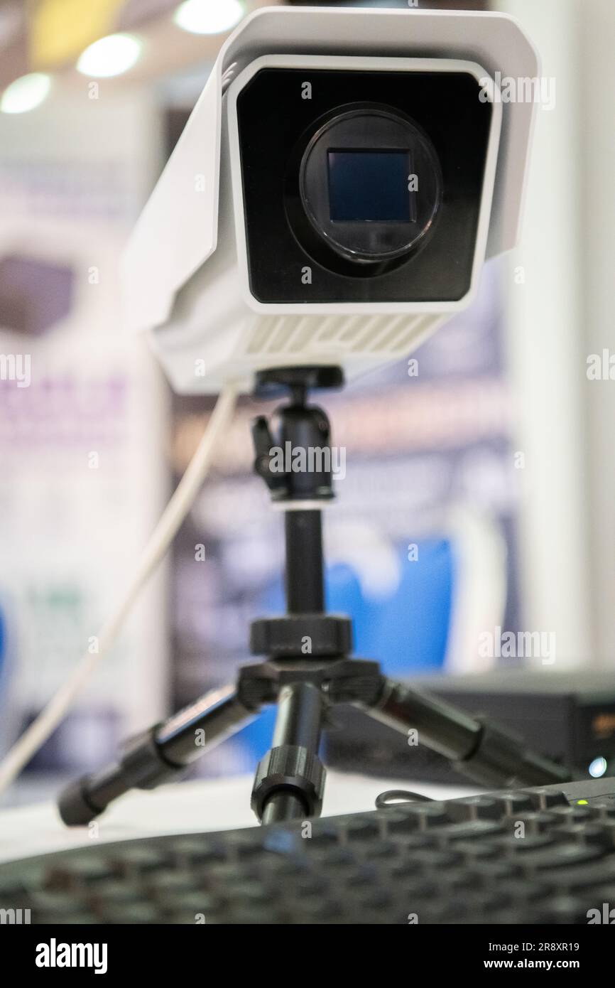 Presentation of new high-quality security cameras Stock Photo - Alamy