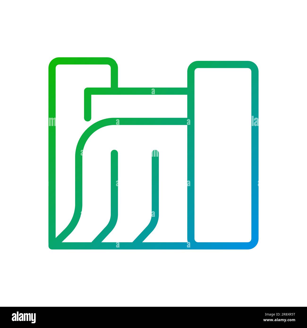Hydroelectric Station Pixel Perfect Gradient Linear Vector Icon Stock Vector Image And Art Alamy