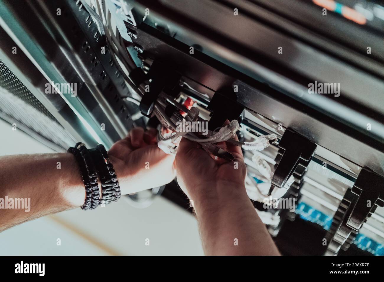 Technician setting up network hi-res stock photography and images - Alamy
