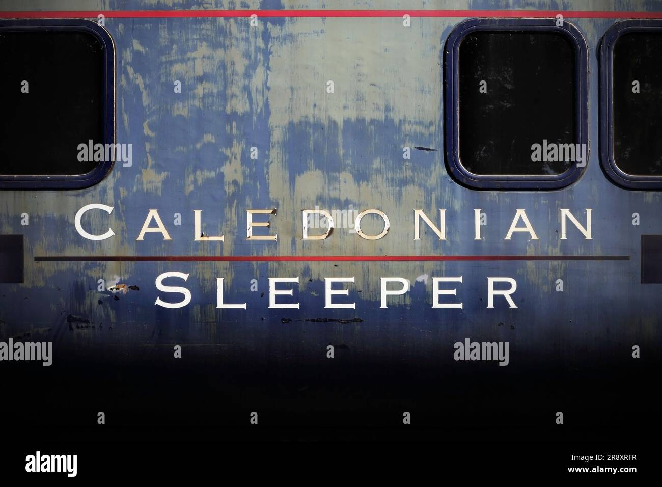 "Caledonian Sleeper" branding on side of old Mark 3 sleeper carriage ...