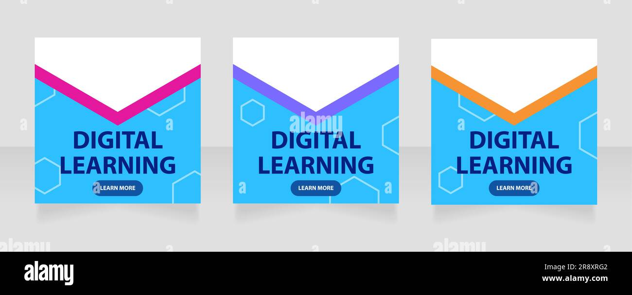 Blended learning in college web banner design template Stock Vector ...