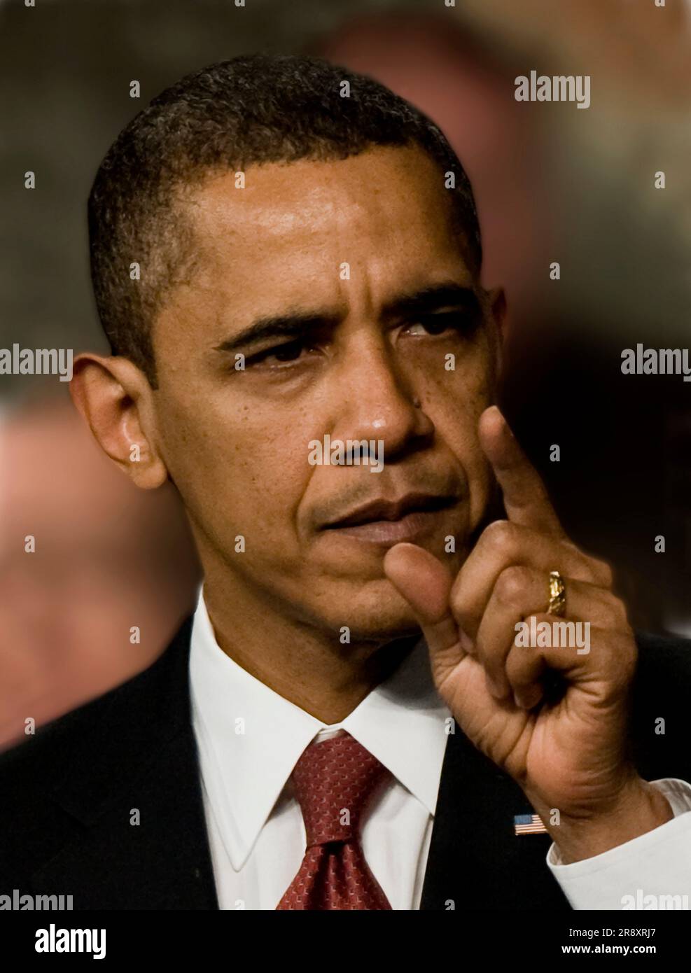 U.S. President Barack Obama points his finger during a speech delivered ...