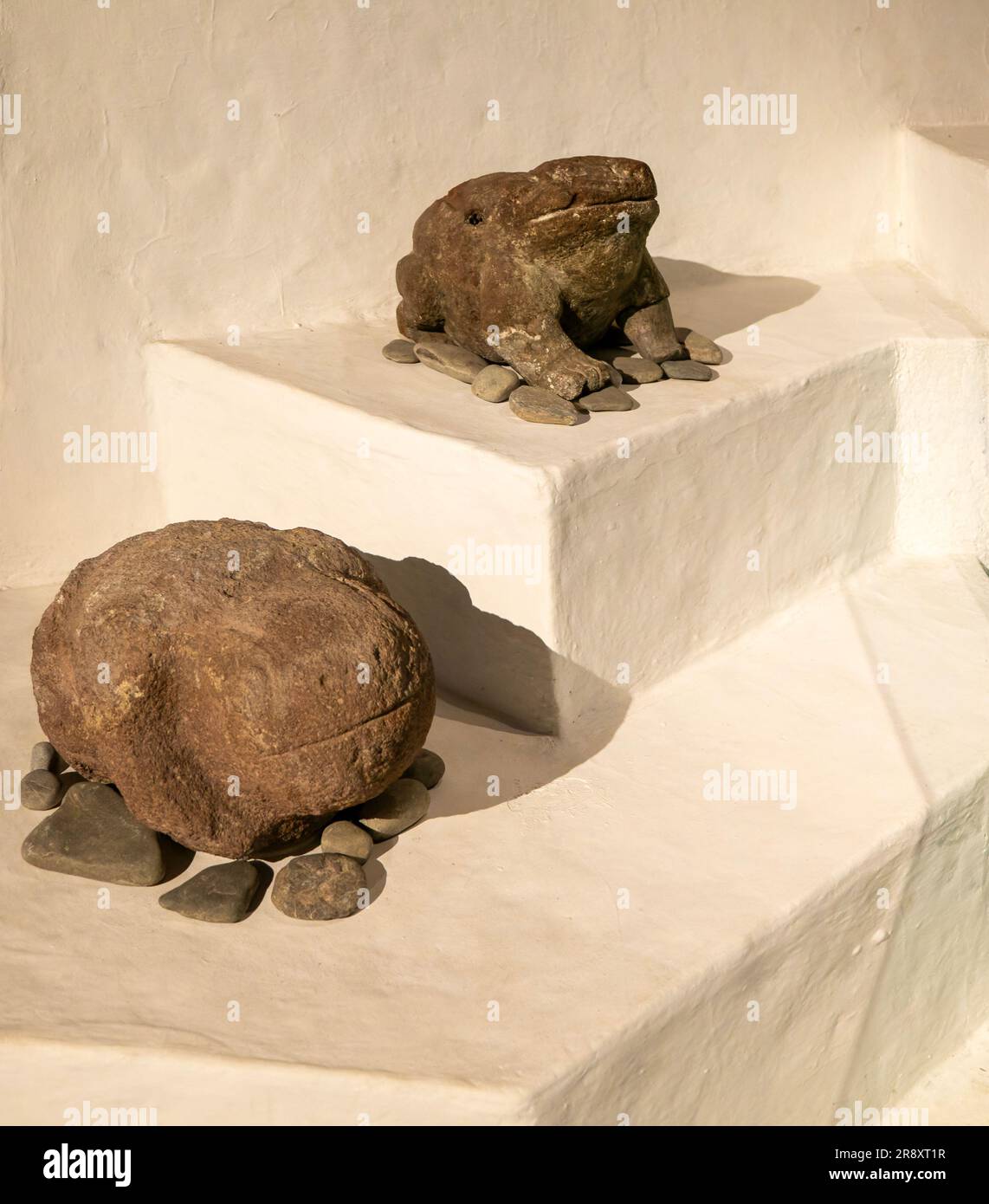 Carved stone frogs, archaeological site and museum of Templo Mayor ...